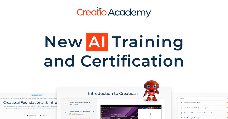 Creatio Launches New Creatio.ai Training and Certification for its Community | Creatio